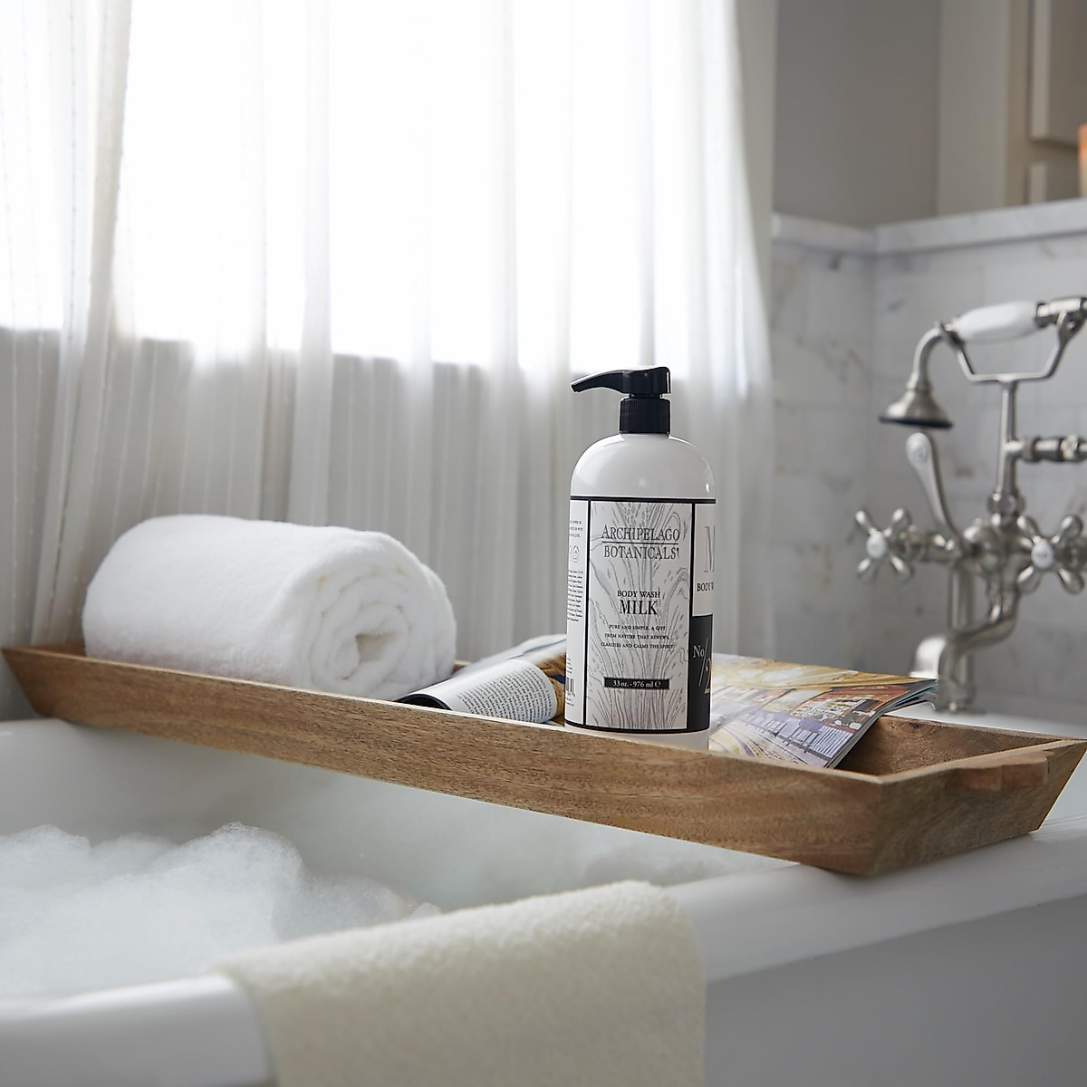 Archipelago Botanicals Milk Body Wash, Cleansing and Moisturizing Body Wash for Dry Skin, Soft and Smooth Skin, Free from Parabens, Phthalates and GMOs (33 oz)