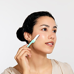 Contours Rx Derma Blades - Facial Razor & Dermaplaning Tool for Peach Fuzz, Bikini Line, Eyebrows, Arms and Neck - Portable Stainless Steel Face Razors with Foldable Handle (3pk)