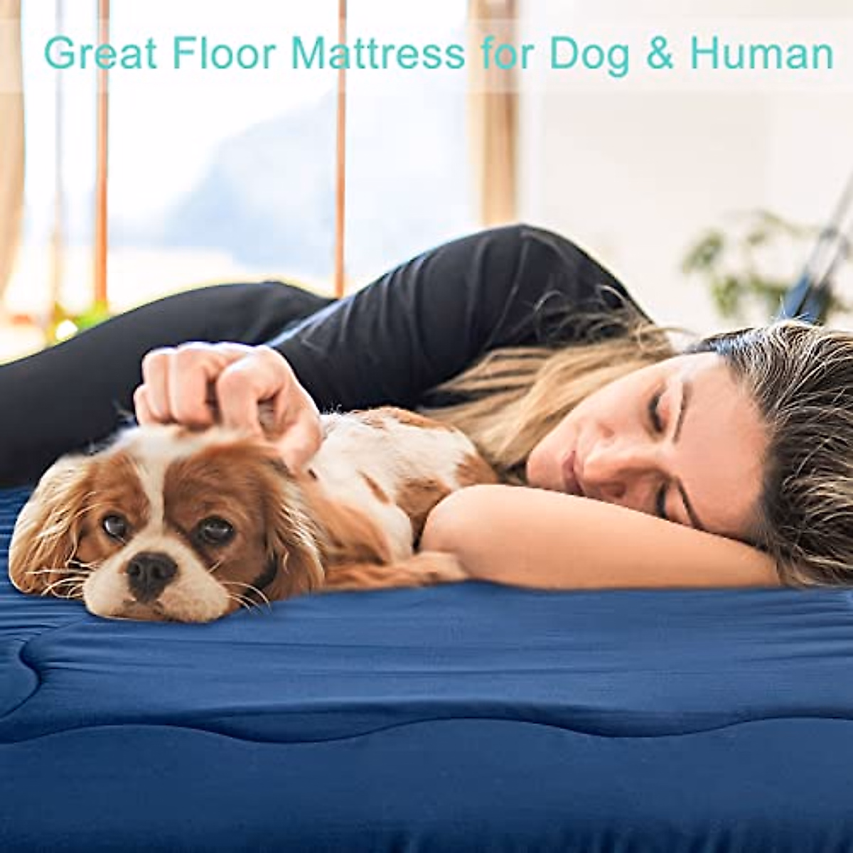 WAVV 4 inch Full Futon Mattress,Updated Japanese Floor Mattress Thicken Tatami, Foldable Sleeping Roll up Mattress with CertiPUR-US Certified Breathable Cover for Guest, Kids Floor Pad,Camping