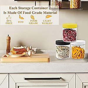 MANSHU 6 Pack 8 Oz Clear Empty Slime Storage Containers, Slime Jars with Lids for little arts and crafts and household supplies, Black Lid