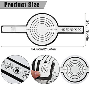 2pcs Silicone Baking Mat, Bread Baking Mat with Long Handles Reusable Silicone Sourdough Bread Sling Silicone Dutch Oven Liner Non-Stick Round Bread Baking Sheets Baking Mat for Dough Parchment Paper