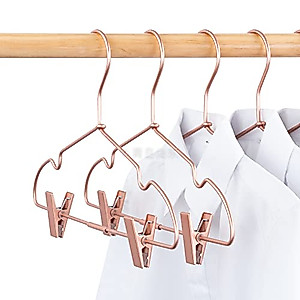 Koobay Metal Hangers Baby Clothes 12.5" Rose Gold Clips Hanger Children Kids Pants Hanger Display and Storage 10Pack