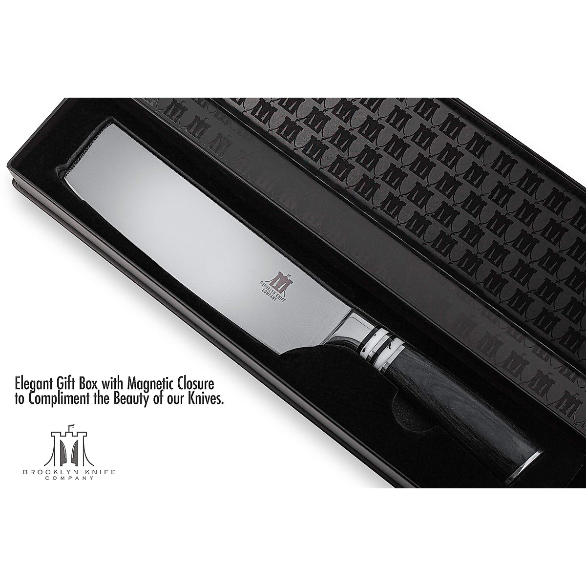 Brooklyn Knife Co. 4 Piece Set - Japanese Seigaiha Series - Etched HC Steel 8-7-7-3.5-Inch