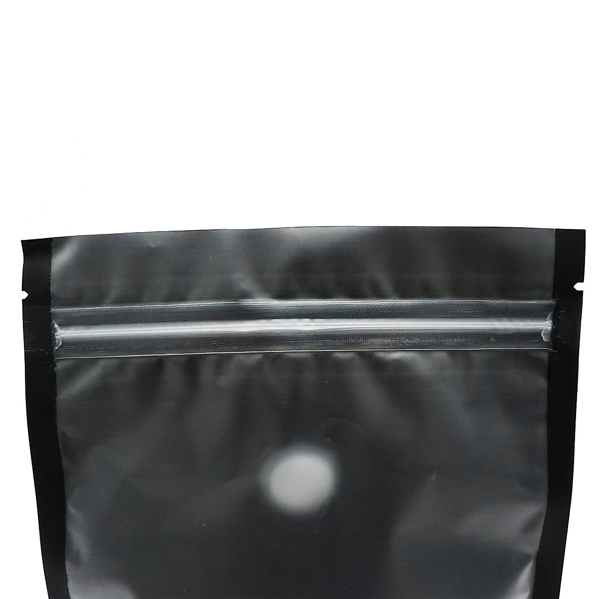 QQ Studio 50 Food Safe Coffee Pouches with Zipper Seal Stand Up Bottom Gusset and One Way Degassing Valve for Coffee Packaging (Semi-Clear & Black)