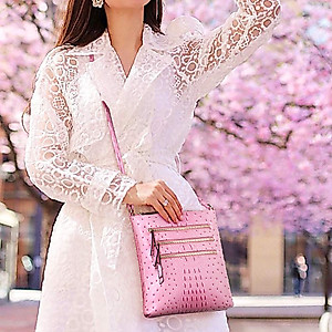 Dasein Crossbody Purse for Women Vegan Leather Shoulder Handbags Messenger Bags with Multi Zipper Pockets