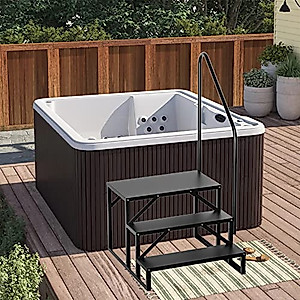 2 Step Stairs 5th Wheel Stair Hot Tub Steps Outdoor RV Alloy Steel Step Ladder Support Economy Stair Riser Quick Eases Boarding and Exitingfor RVs and Travel Camper Trailers Non Slip Assist Handrail