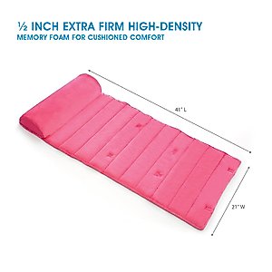 My First - Toddler Nap Mat, Memory Foam Sleeping Mat with a Removable Pillow, Portable and Compact, 41 x 21 x 1 inch, Pink, Pack of 1