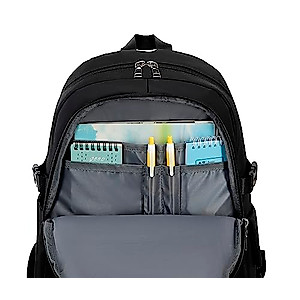 Teecho Waterproof School Backpack Set for Girl Fashion Women Backpack Purse College Bookbag Black