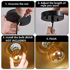 ALAISLYC Black Farmhouse Pendant Lights Matte Pendant Lighting for Kitchen Island Industrial Adjustable Height Vintage Dome Hanging Light Fixtures for Barn, Dining Room 3 Packs