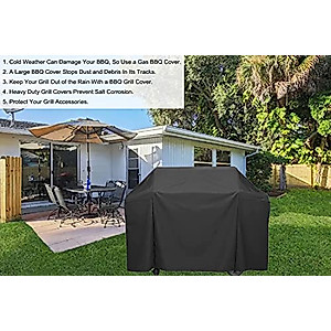 Grill Cover 600D Barbecue Cover 67 Inch Waterproof BBQ Grill Cover,Outdoor Heavy Duty Weather,UV and Fade Resistant Grill Covers for 50 55 58 60 65 Inch Charbroil and Gas Grill (67" Lx24 Wx46 H)