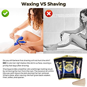 Wax Beads for Hair Removal, Keethem 10.5oz Hard Wax Beans Coarse Hair Waxing Beads for Face, Eyebrow, Bikini Brazilian for Women Men with 10 Applicators 3 packs