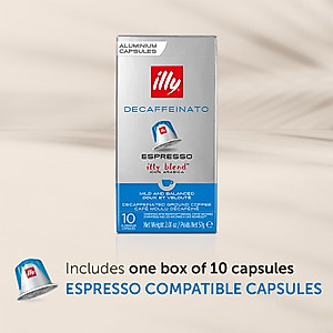 Illy Espresso Compatible Capsules - Single-Serve Coffee Capsules & Pods - Classico Decaf Roast - Notes Of Caramel, Toasted Bread & Chocolate Pods - For Nespresso Coffee Machines – 10 Count