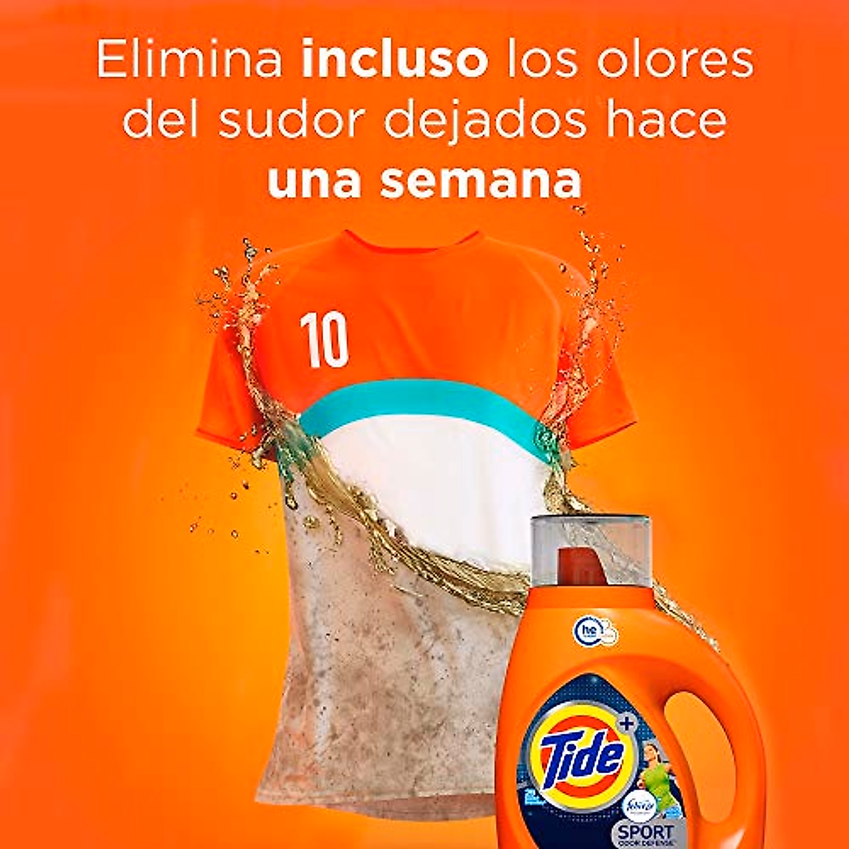 Tide Plus Febreze Fresh Sport Odor Defense HE Turbo Clean Liquid Laundry Detergent, Active Fresh Scent (89 Loads), 138 Fl Oz - Packaging May Vary
