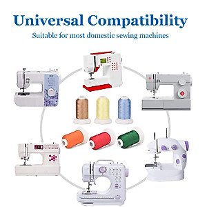 42 Colors Embroidery Machine Thread, 500M (550Y) Each Spool Polyester Thread for Sewing & Embroidery, Embroidery Floss for Home Brother Babylock Janome Singer Pfaff Husqvarna Bernina Sewing Machine