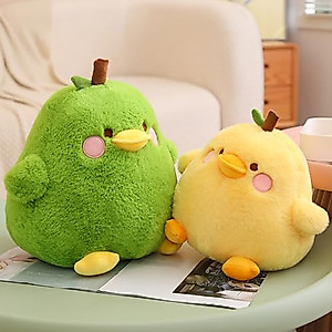 PEACH CAT Cute Fruit Pear Duck Plush Pillow Duck Stuffed Animal Toy for Kids Yellow 8"