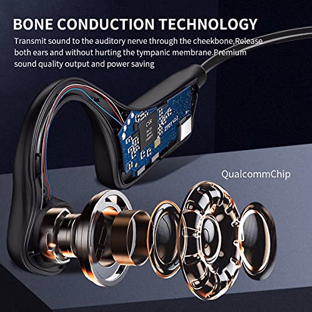 opiytou Bone Conduction Headphones Bluetooth,Wireless Open Ear Sport Headphones,Built-in Mic,IPX6 Sweat Resistant 001 0