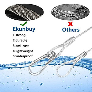 Safety Cable Lock, Stainless Steel Cable with Loops Heavy Duty Bike Lock Hook Flexible Security Steel Cable Wire Lock and Chain for Luggage Hanging Light Plant Pictures