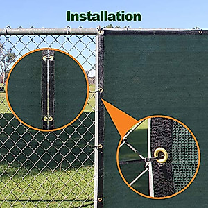 Amagabeli 6’x50' Shade Cloth Taped Fence 90% Blockage Privacy Fabric Screen Heavy Duty 6ft for Railing Cover Fence Fabric Screen Windscreen Outdoor 6ft Patio Sun Mesh UV Resistant Backyard Green
