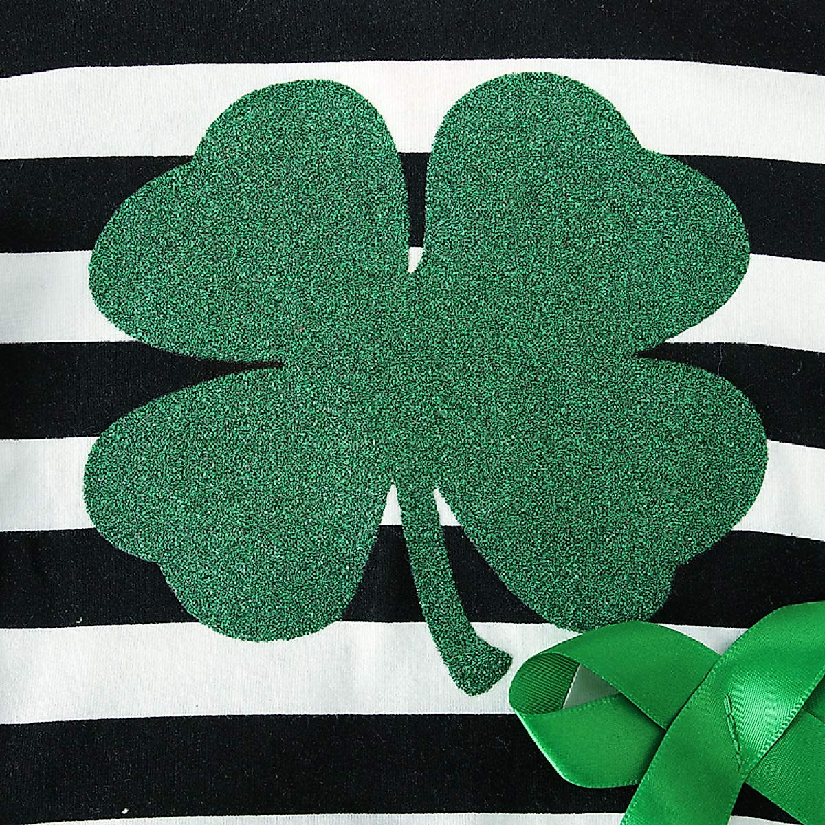 XFGLCK Toddler Baby Girls St.Patrick’s Day Striped Dress Outfits Shamrock Princess Party Dress Playwear Tutu Skirt + Headband (Green, 2T / 3T)