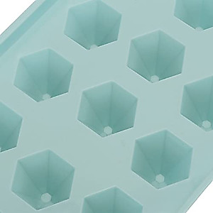 Ice Cube Mold Ice Cube Tray Easy Demoulding Ice Cube Mold Food Grade PP Ice Cube Maker with Lid Cute Ice Cube Tray for Refrigerator Diamond 18 Grids Blue (Diamond 18 grids - blue)