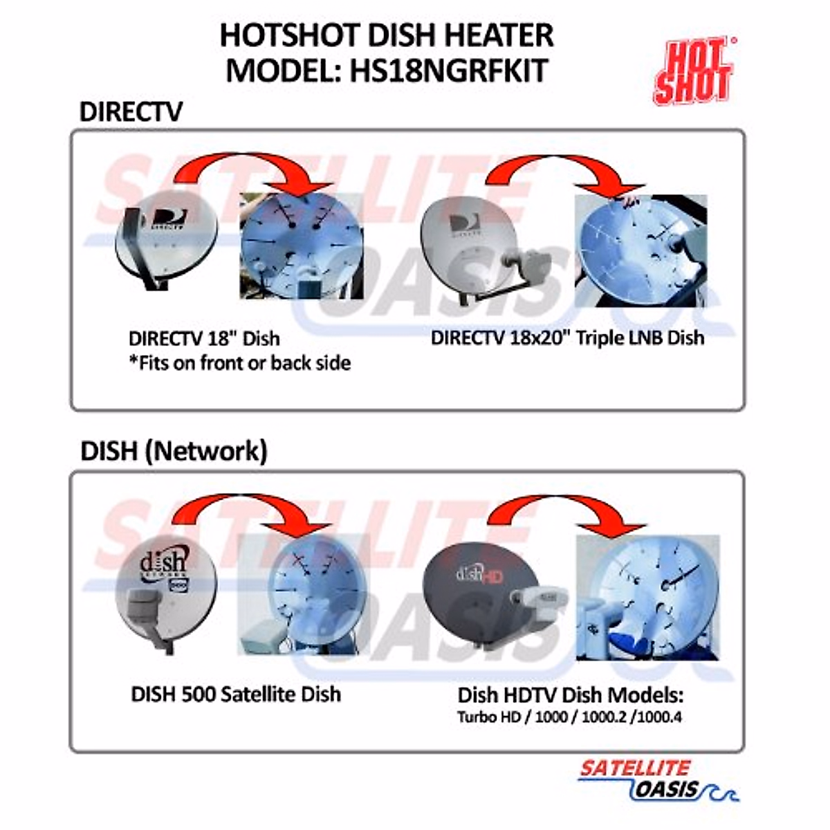 HotShot Satellite Dish Heater - 18-22 in. Dishes