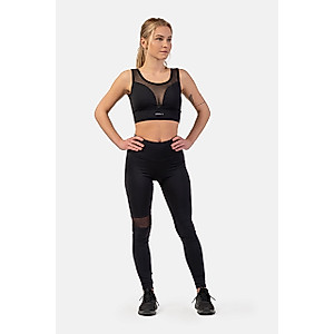 NEBBIA Black Mesh Design Breathe Sports Bra 412
