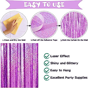 Upgraded Purple Pink Birthday Party Decorations for Women Girls with Happy Birthday Banner,Tissue Paper Pompoms,Circle Dots Garland,Fringe Curtains,Birthday Balloons,Purple Birthday Decor