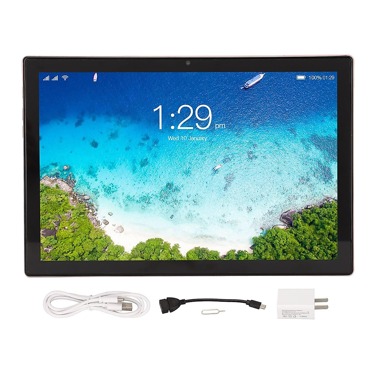 DAUZ Tablet PC, 100‑240V Octa Core CPU 4G Call for Android10 Tablet PC for Students (US Plug)
