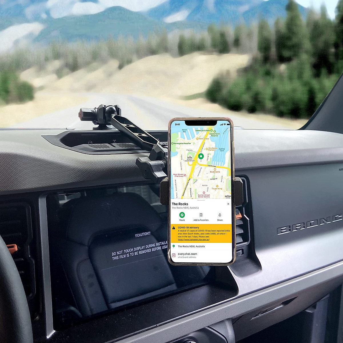 Maiker Dashboard Phone Holder Mount, Anti-Shake Stabilizer Custom Adjustable Cell Phone Holder for Ford Bronco Accessories 2021 2022