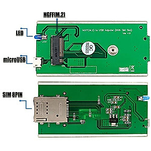 ignoramus Wireless NGFF M.2 Key B to USB Adapter with Slot for WWAN/LTE/4G Module for Desktop/Laptop