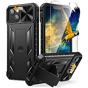 SOiOS for iPhone 13 iPhone14 Case with Stand: iPhone 13 iPhone14 Cover with Kickstand | Shockproof Military Grade Protective Cell Phone Case | TPU Durable Rugged Bumper Textured Matte Hybrid Design
