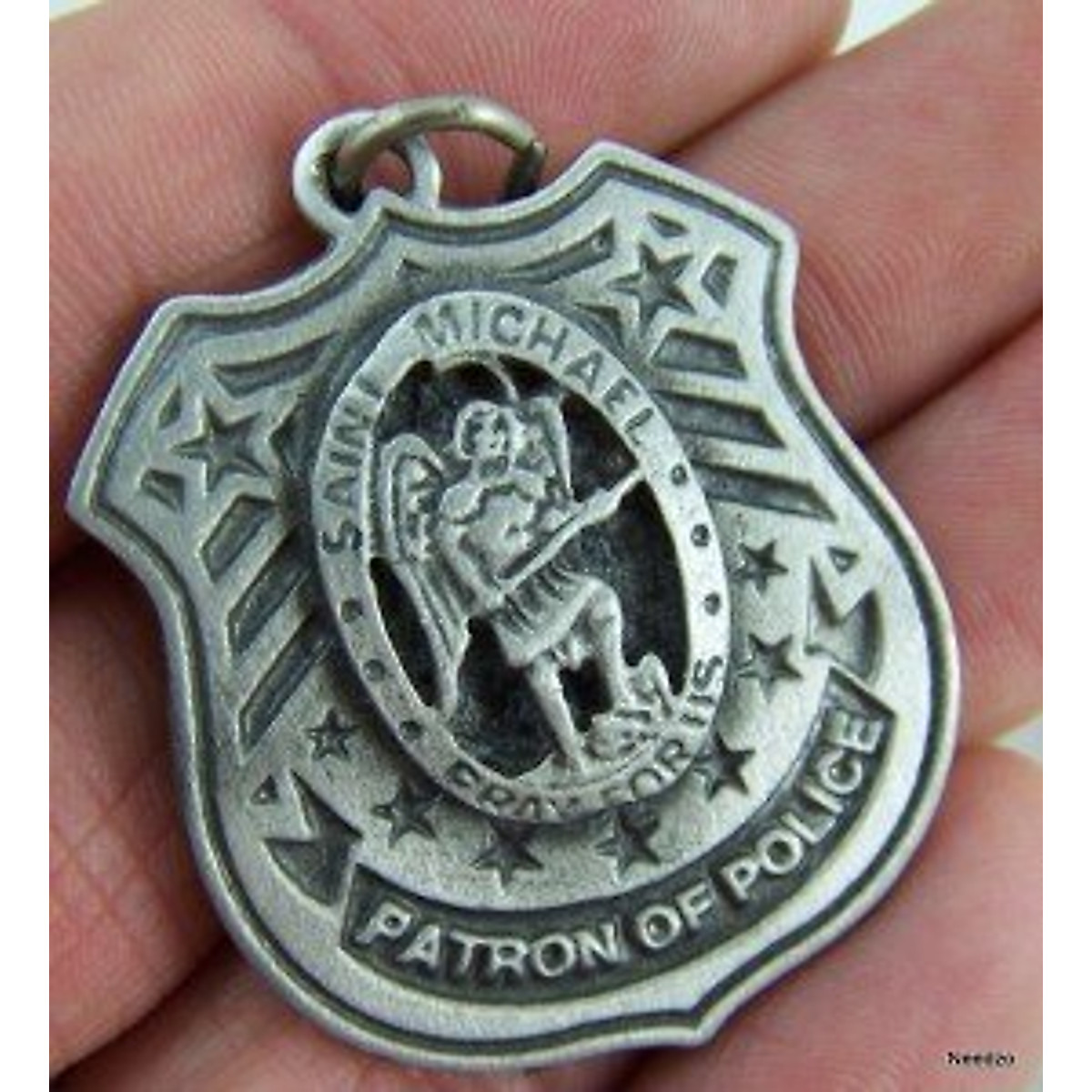 Religious Gifts Pewter Saint Michael Patron of Police Pray for Us Medal, 1 1/2 Inch