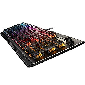 ROCCAT Vulcan 100 AIMO Mechanical PC Gaming Keyboard, RGB Lighting, Silent, Per Key LED Illumination, Brown Switches, Aluminum Top Plate, Silver