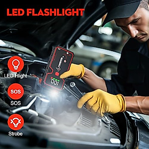 FNNEMGE Car Jump Starter, 5000A Peak 23800mAh 12V Jump Starter Battery Pack(Up to All Gas, 8.0L Diesel Engine),with USB Charge Output Port,LED Light,HD Large Screen.