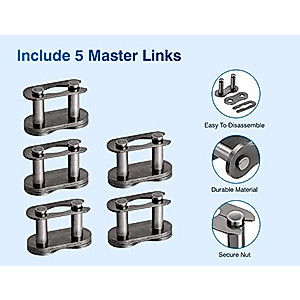 420 Motorcycle Chain - 420 Standard Roller Chain 132 Link + Chain Breaker for 110cc 125cc Dirt Pit Bike ATV Quad Go Kart Scooter Mini Bike