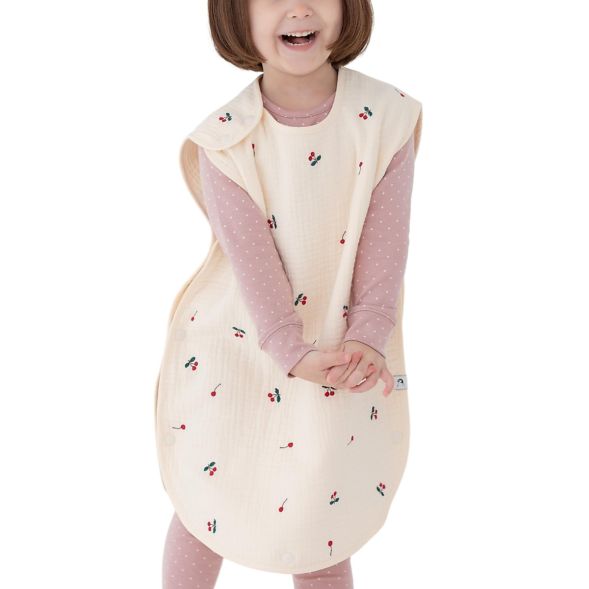 Konny Baby Sleep Sack - Wearable Blanket Sleeping Vest | 6-Layer Cotton Gauze Newborn Essentials Cloths | TOG 1.0 | 6 Months - 5T | (Cherry, Small)