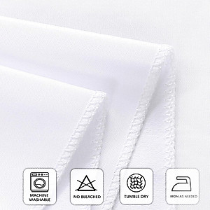 8 Packs Round Tablecloth 90 Inch White Table Cloth for Round Tables, Washable Polyester Fabric Tablecloths, Wrinkle Resistant Table Cloth Round Cover for Wedding Party Banquet Dining