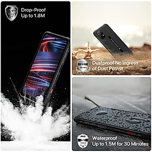 UMIDIGI Bison GT2 PRO 5G Rugged Unlocked Smartphones, 8G+256GB Waterproof IP68/IP69K Android 12 MediaTek Dimensity 900 6nm 64MP+8MP+5MP Camera 6.5" FHD 6150mAh Fast Charge NFC Cell Phone