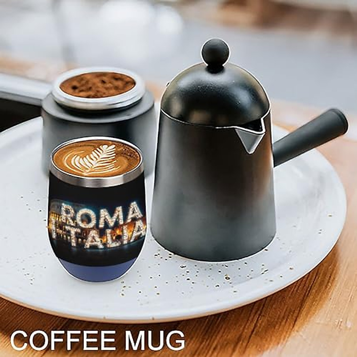 Roma Italia Funny Wine Tumbler 12 Oz Stainless Steel Insulated Mug Double Wall Water Cup with Lid