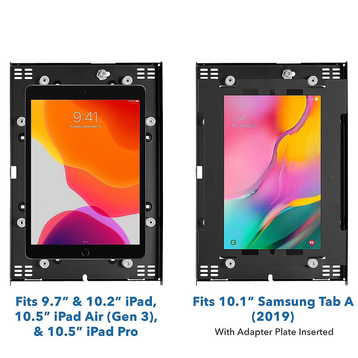 Mount-It! Secure Tablet Floor Stand for iPad, iPad Pro, iPad Air, Samsung Tab A | Anti-Theft Tablet Floor Mount Compatible with 10.2 and 10.5" Tablets | Tablet Kiosk Floor Stand (MI-3770B_G7), Black