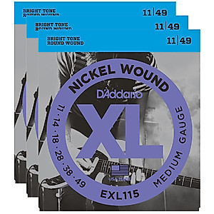 D'Addario EXL115 Electric 11-49 (3 Pack Bundle)