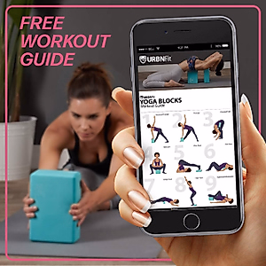 URBNFit Yoga Block - Moisture Resistant High Density EVA Foam Block - Improve Balance and Flexibility Perfect for Home or Gym - Free PDF Workout Guide (1 PC, Pink)