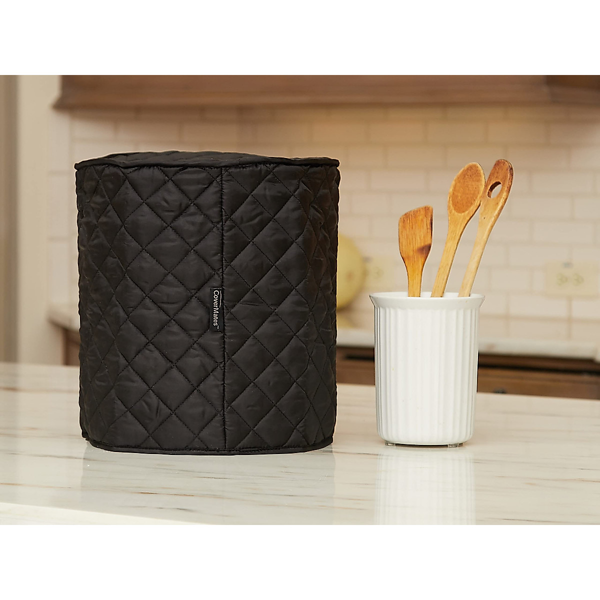 Covermates Keepsakes - Oval Appliance Cover - Dust Protection - Stain Resistant - Washable - Appliance Cover-Black