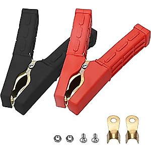Linkstyle 2PCS 500A Pure Copper Car Battery Charger Clamps,Power Replacement Battery Alligator Clips,Jumper Cables Clamp Crocodile Clamp,Welding Machine Clamp Suitable for Car Boat 12V 24V 36V Input