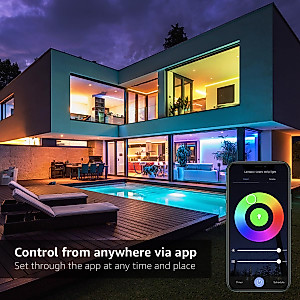 Lepro Led Strip Lights 16.4ft Smart Light Strips with App Control Remote, 5050 RGB Led Lights for Bedroom, Music Sync Color Changing Lights for Room Party