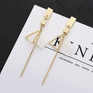Geometric Triangle Earring Metal Simple Drop Dangle Earring Plating Gold Black Bohemian Dangling Costume Earring For Women Bar Party Fashion Jewelry (Cube)