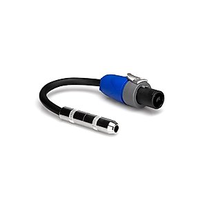 Hosa GSK-112 1/4 inch TS to Neutrik speakON Speaker Adaptor Cable, 12 AWG x 2 OFC