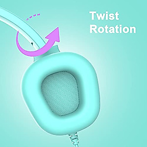 IMYB V3 Kids Headphones Wired, Toddler Headphones for Kids Boys Girls Children, Foldable Over Ear Headphones 3.5mm Jack Headset for School Travel Phone Pad PC Tablet (Green)