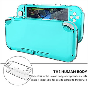 SOLUSTRE Clear Sheet Protectors 1set/ 2pcs Conter Hard Film Cover for Lite Console Glass Shell and Covers/Tempered Switch with Plastic Guard Compatible Protector Screen Case Anti- Scratch Clear Case