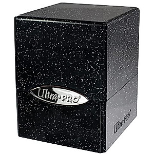 Ultra Pro - Satin Cube 100+ Card Deck Box (Glitter Black) - Protect Your Gaming Cards, Sports Cards or Collectible Cards In Stylish Glitter Deck Box, Perfect for Safe Traveling